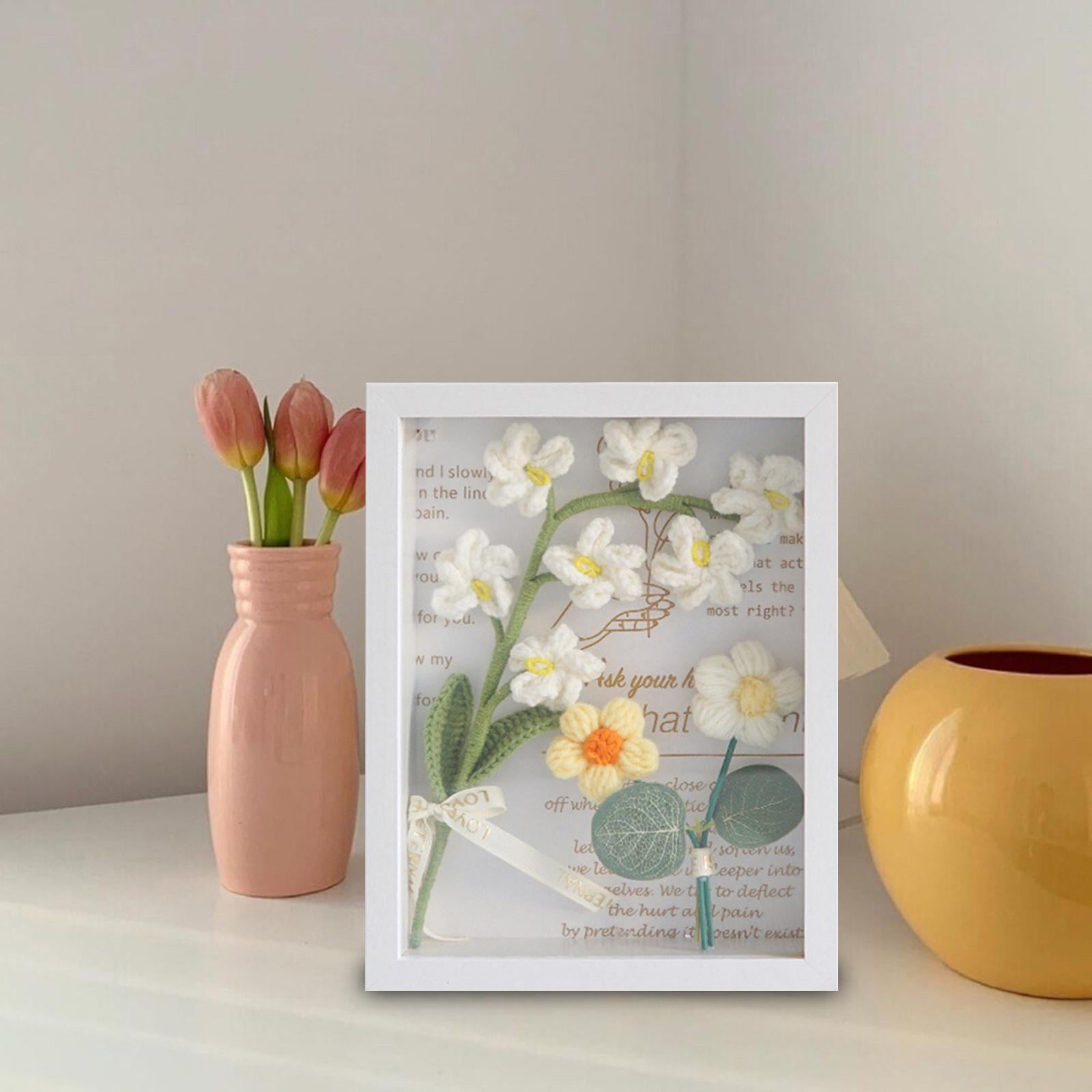Crochet Flower Bouquet Photo Frame Artificial Flowers Bouquet Frame ...