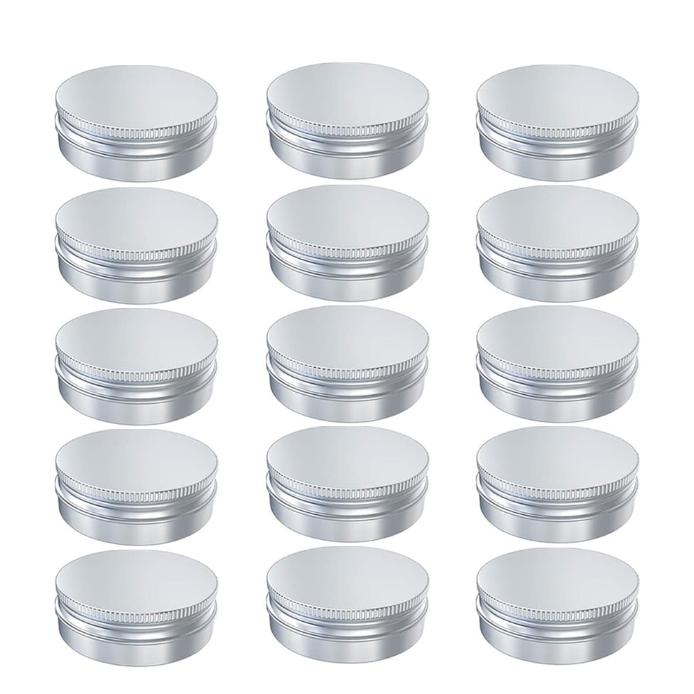 LTKJ 15 Pack 40 ML Metal Round Tins Aluminum Tin Cans Containers with ...