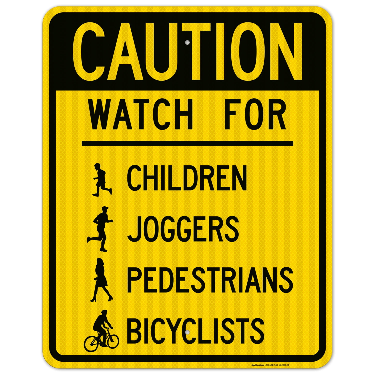 Caution Watch For Children Joggers Pedestrians Bicyclists Sign, Traffic ...