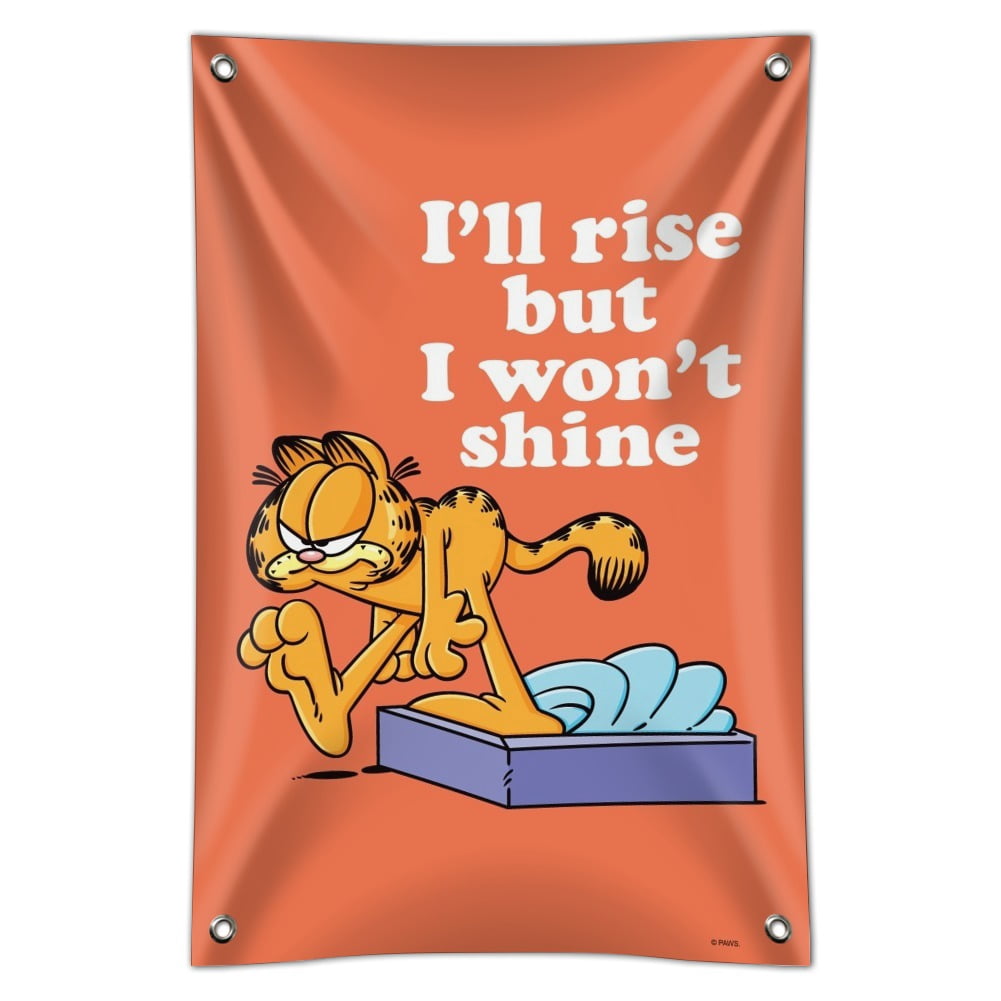 Garfield I'll Rise but I won't Shine Home Business Office Sign ...
