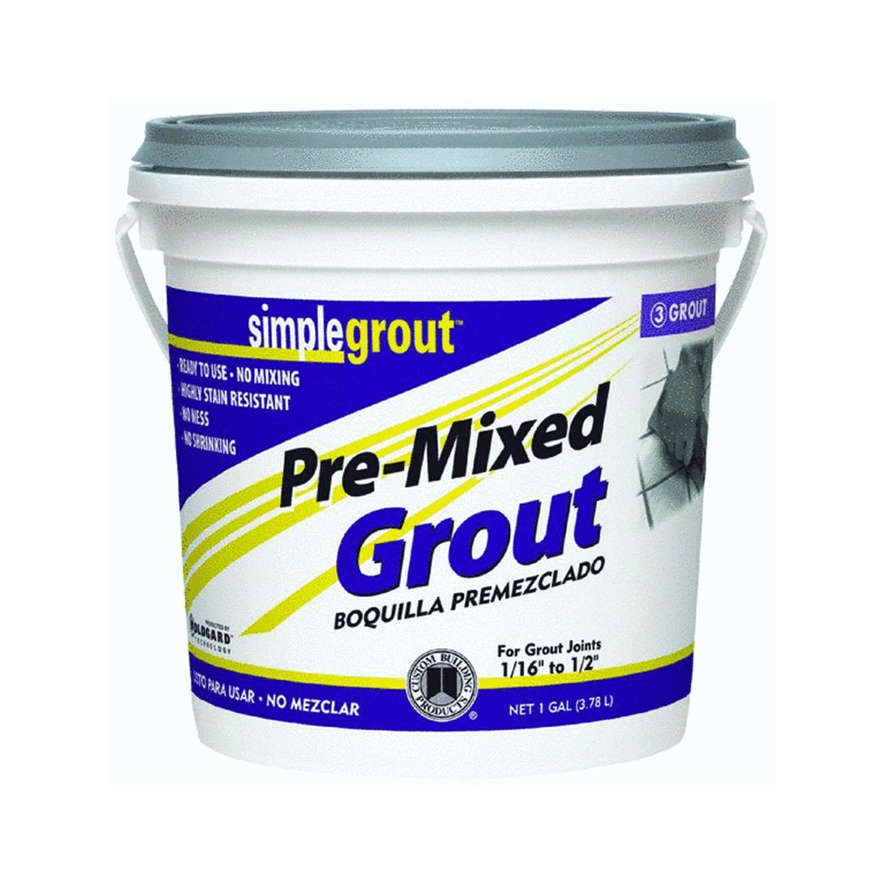 Custom PMG3331 1-Gallon Simple Premium Grout, Alabaster - Walmart.com