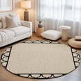 Art Frame 4FT Round Area Rugs for Living Room Geometric Black Morocco ...
