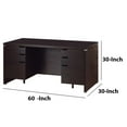 Contemporary Style Desk With 2 Locking File Drawers, Dark Brown ...
