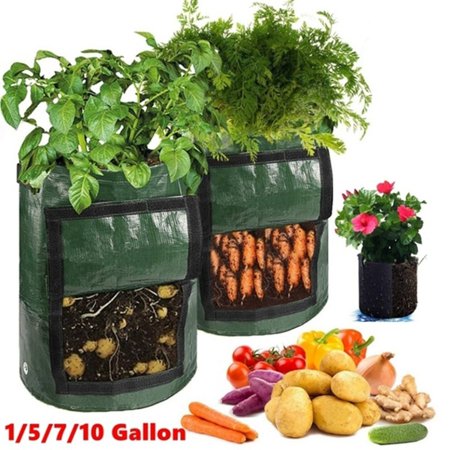 Potato Planting Bag Sweet Potato Growing Bag Non-Woven Access Flap ...