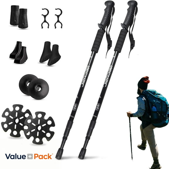 Xtrempro TK01-BK Hiking Trekking Poles Sticks Lightweight 7075 Aluminum ...