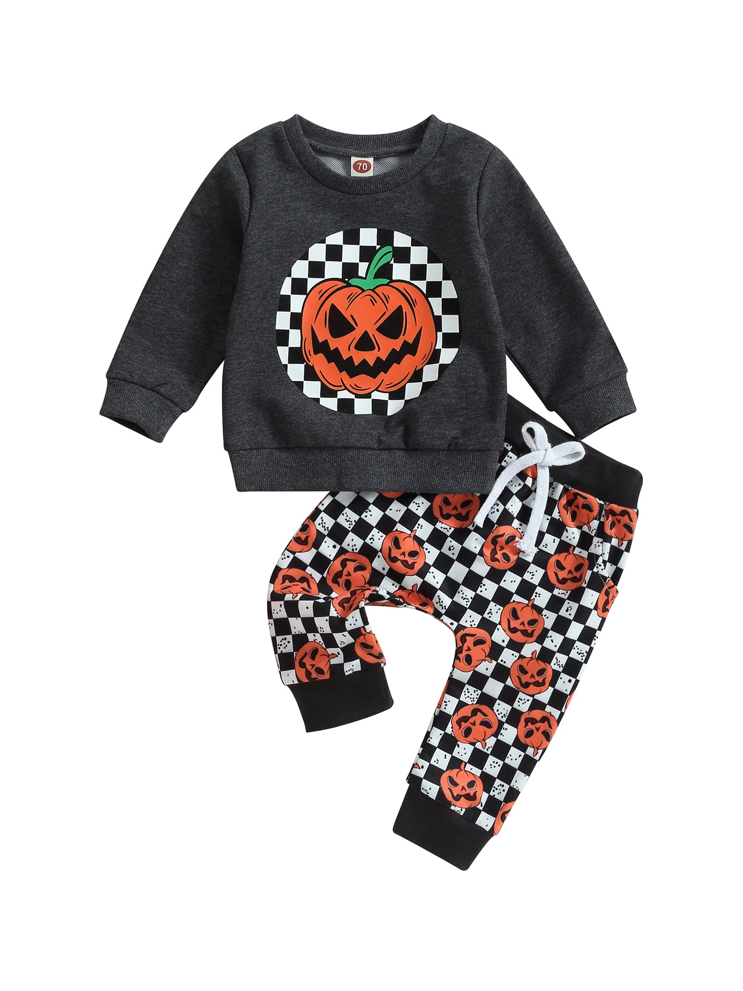 Lieserram Baby Toddler Boy 2 Piece Halloween Outfits 0 6 12 18 24 Months 2T 3T Pumpkin Print ...