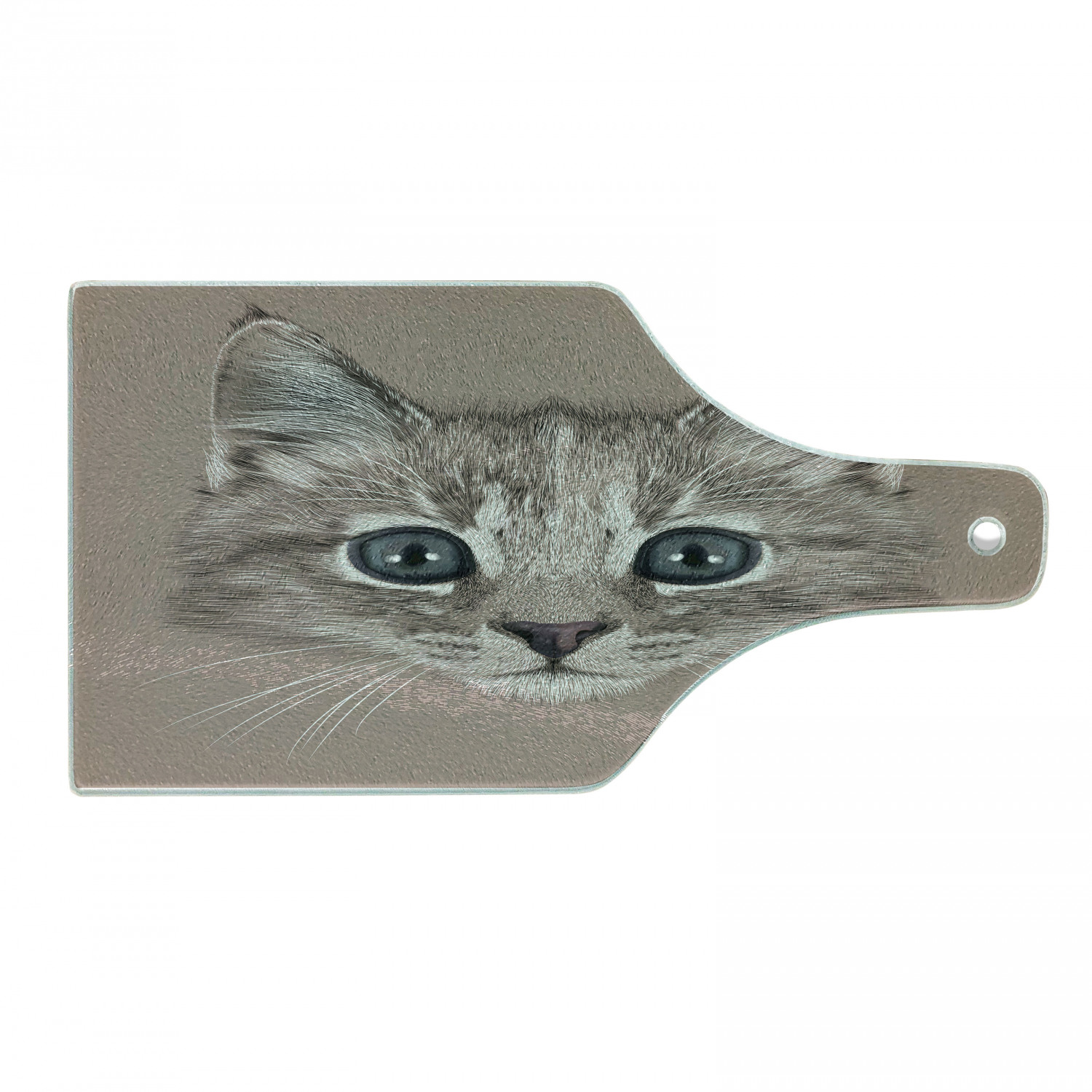 Animal Cutting Board, Portrait of Domestic Cat Face Kitten Pet Whiskers ...