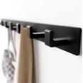Black Coat Rack Wall Mount - 12.5 inch Modern Metal Hook Rail with 4 ...