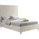 Meridian Furniture Candace Cream Velvet Queen Bed - Walmart.com