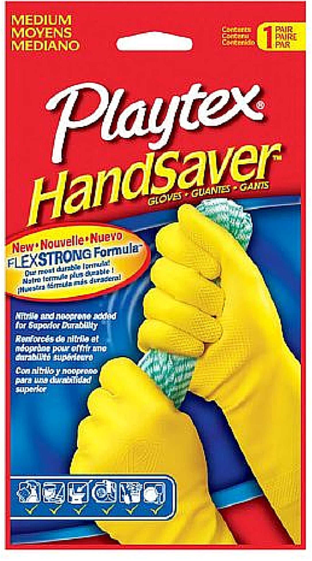 Playtex HandSaver Gloves Medium 1 Pair Pack Of 6 Walmart