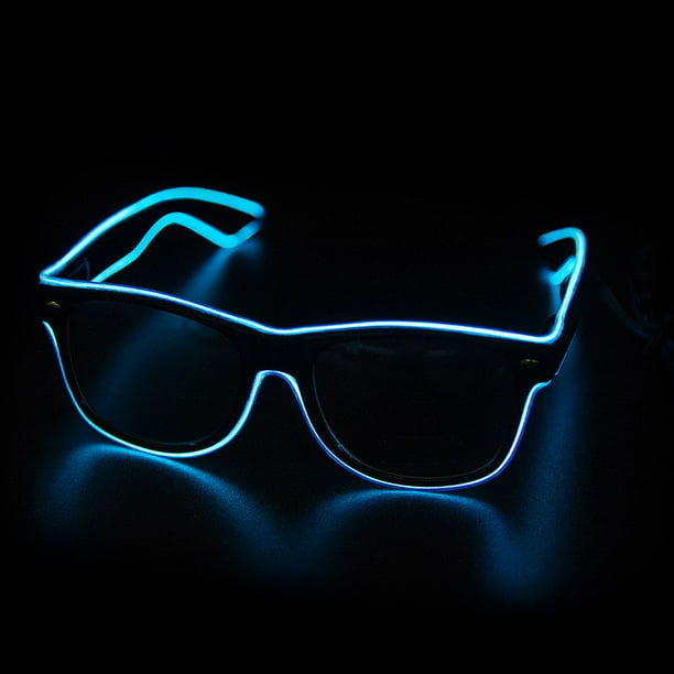LED Glasses Eyes-Friendly EL Wire LED Glasses Eye-Catching Rave Glasses ...