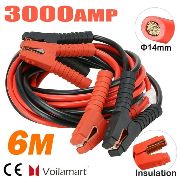 Voilamart Auto Heavy Duty Jumper Cables 1 Gauge 20ft 3000amp With Carry