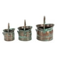 Bilot Tinged Metal Bucket Planter with Handles, Rust Finish, Green, Set ...