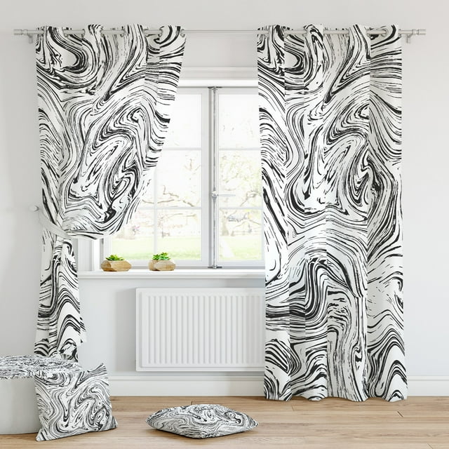 MAWCLOS Drapes UV Protection Curtains Energy Efficient 2Pcs Privacy ...