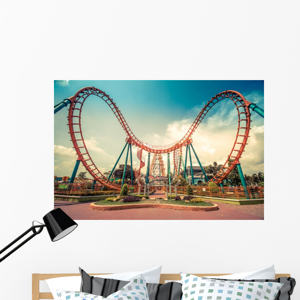 Hdr Photo Roller Coaster Wall Mural Decal Sticker, Wallmonkeys Peel ...
