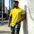 Boyscolos Men's Solid Color Crew Neck Short Sleeve T-Shirt, Loose ...