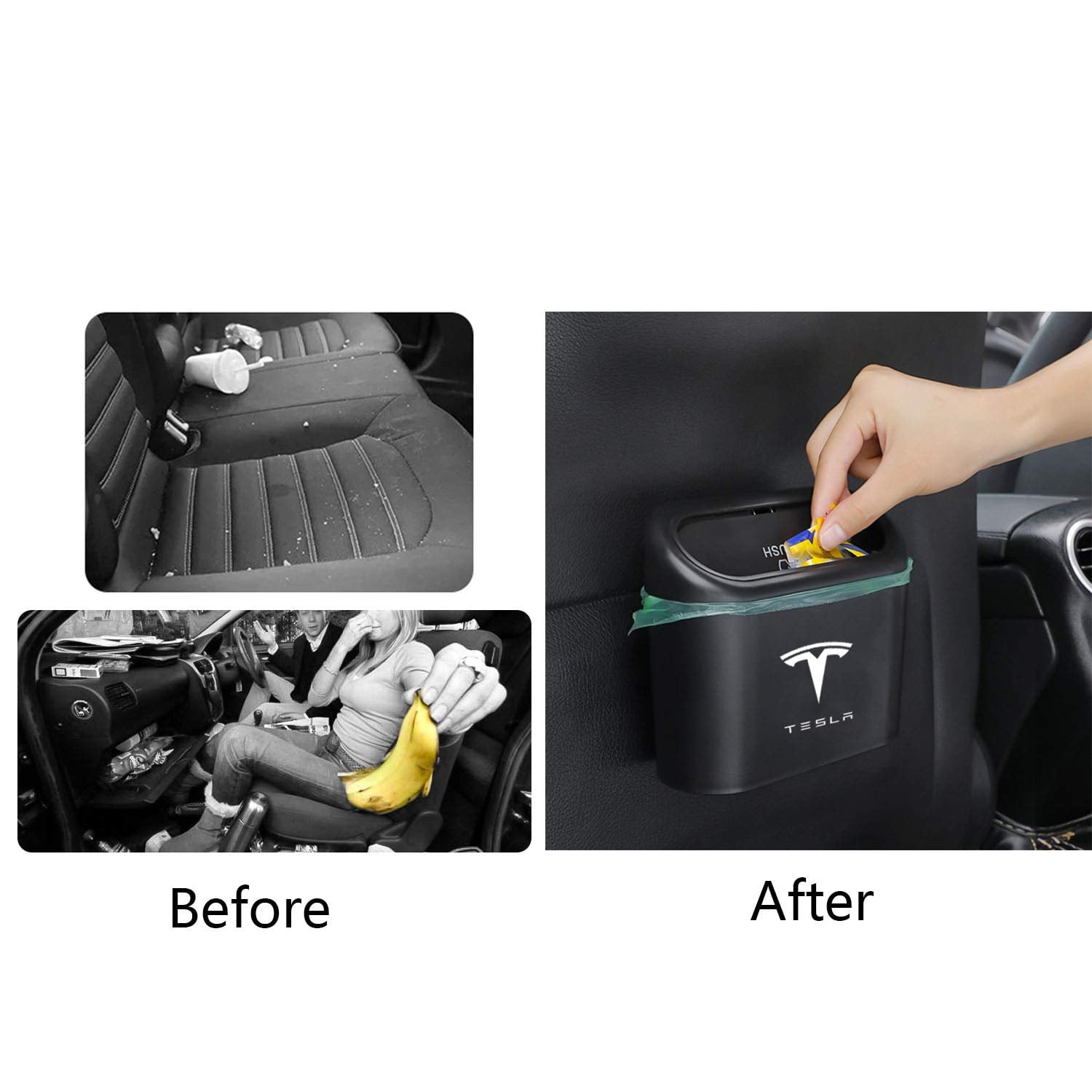 Buy Hometimes Tesla Trash Can with 5 Rolls of Garbage Bags, Mini Tesla ...