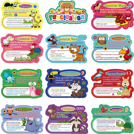 yayagoli 12 Pieces Punctuation Poster Bulletin Board Educational ...