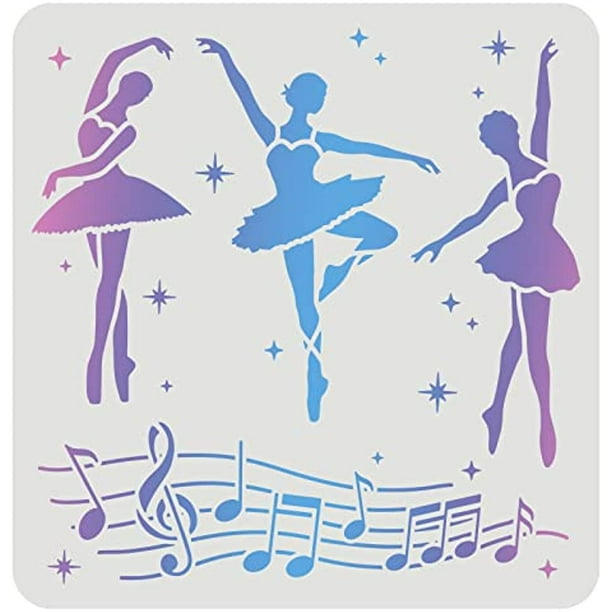 Ballerina Stencil 11.8x11.8inch Ballet Stencil Ballet Dancers Stencils ...
