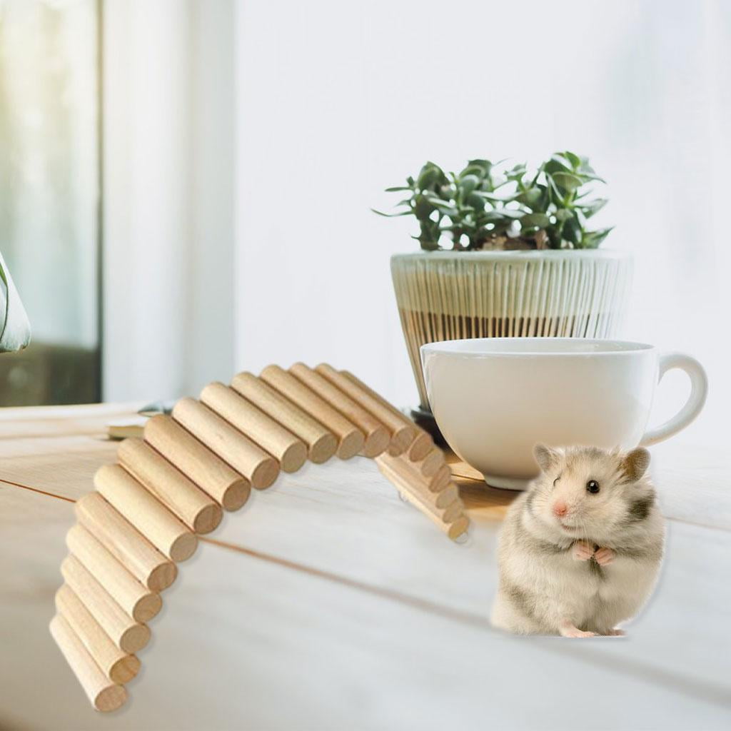 Hamster Bridge,Natural Wooden Long Ladder Bendable ClimbingToys Cage ...