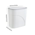 Home Use Press Top Flip Lid Trash Can Space Saving Storage Bin for ...