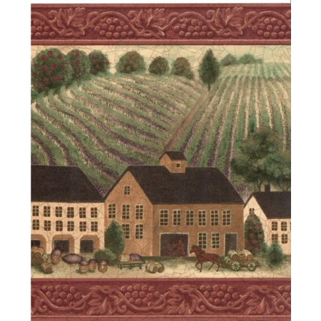 879723 Primitive Scenic Countryside Wallpaper Border MN5037 - Walmart.com
