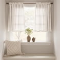 Beige Linen Kitchen Curtains 36 Inch Tier Curtains Farmhouse Cafe Light ...