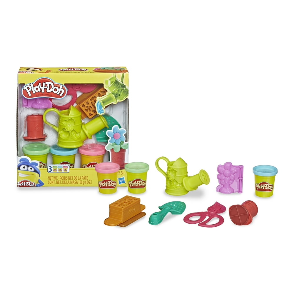 Play-Doh Growin' Garden Toy Gardening Tools Set, with 3 Cans (6 oz ...