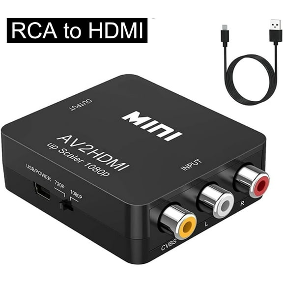 to HDMI Converter, 1080P AV to HDMI Converter, Mini Composite CVBS ...