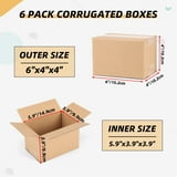 6 Packs 6x4x4 Shipping Boxes,Cardboard Boxes for Small Business ...