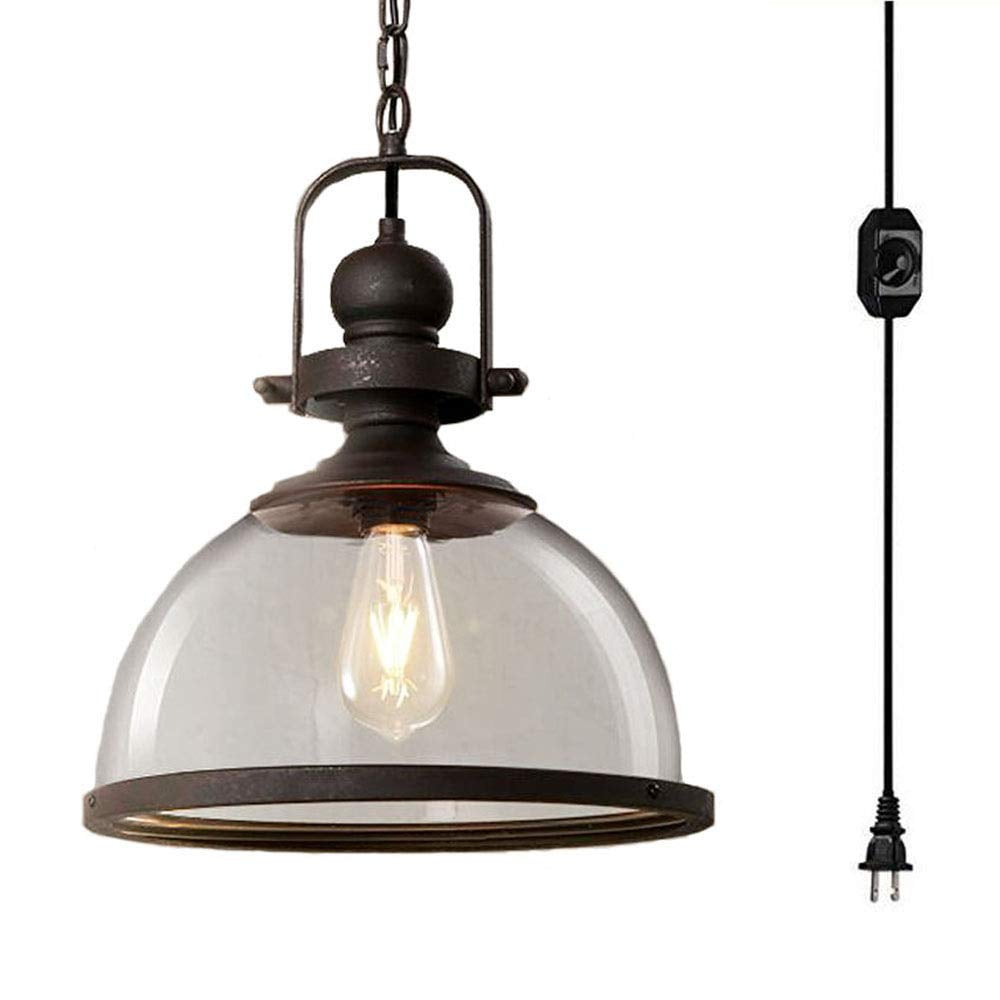 Kiven Plug in Pendant Light, Modern Hanging Light Fixture with 15FT ...