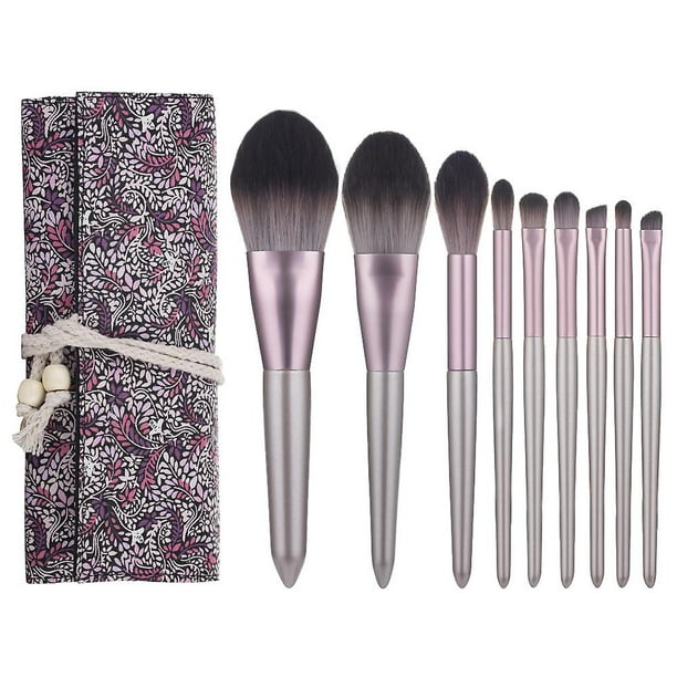 9 Grape Small Pudding Makeup Brush Set Portable Soft Eye Shadow Brush ...