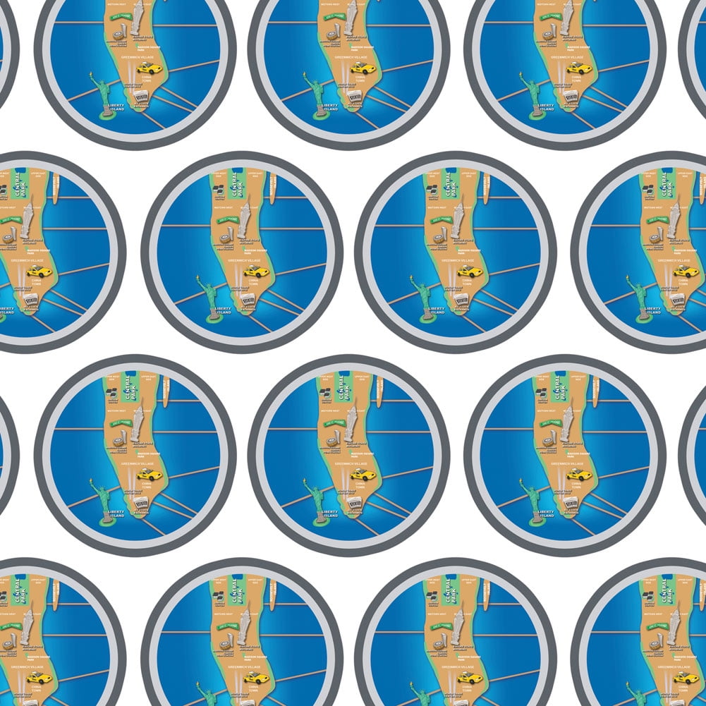 New York City Tourist Map NYC Premium Gift Wrap Wrapping Paper Roll ...
