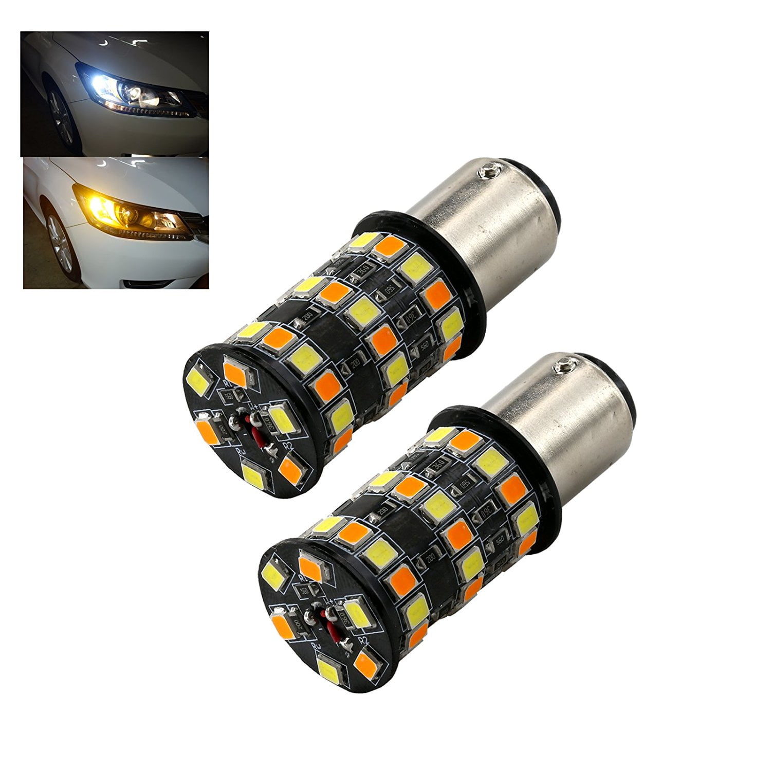 1157 High Power White Amber Yellow Dual Color 2835 48-SMD Type 1 ...