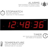 Ivation Large Digital Clock, 60" Led Wall Clock with Stopwatch, Alarms ...
