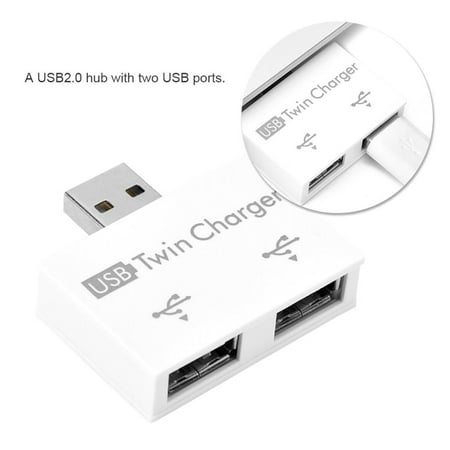Hub USB2.0 Male to 2-Port USB Twin Charger Splitter Connector USB ...