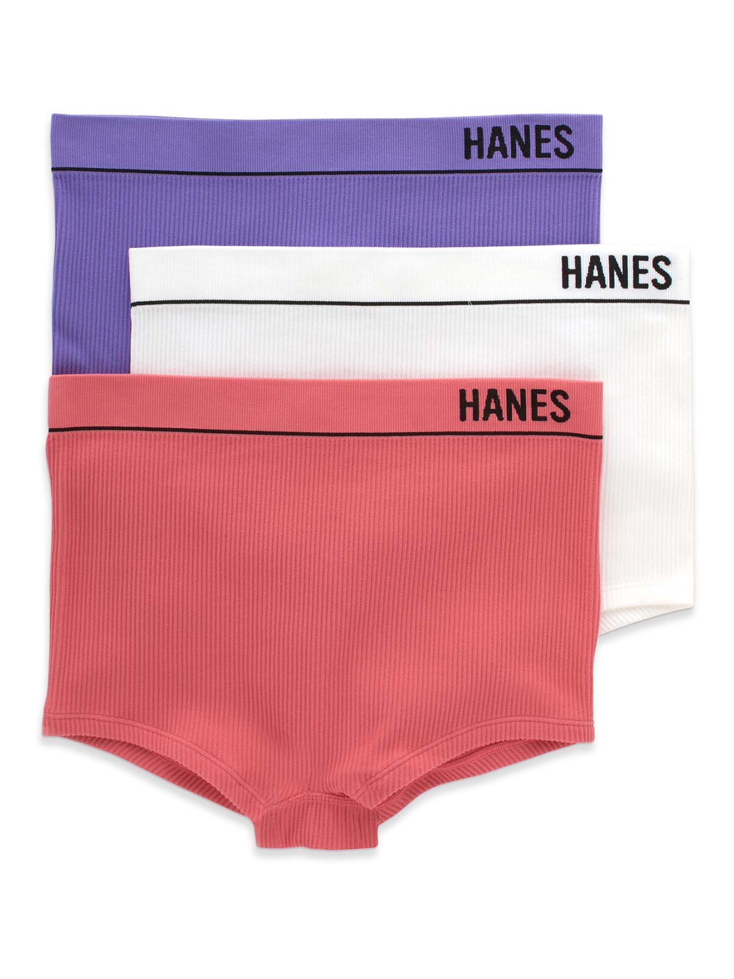 Hanes Originals Women's Seamless Rib Boyfit Underwear, 3-Pack - Walmart.com
