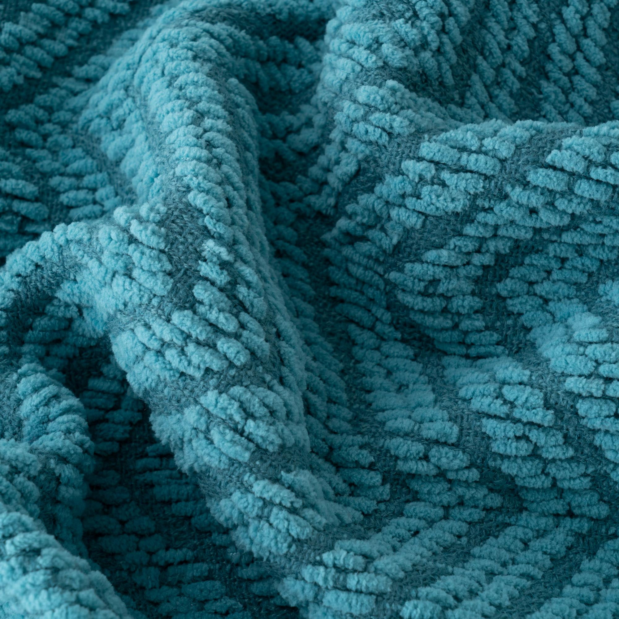 Turquoise Cable Knit Throw