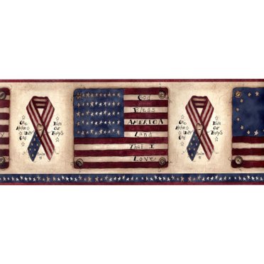 Trimz Americana Star Spangled American Flag Rustic Patriotic Wallpaper ...
