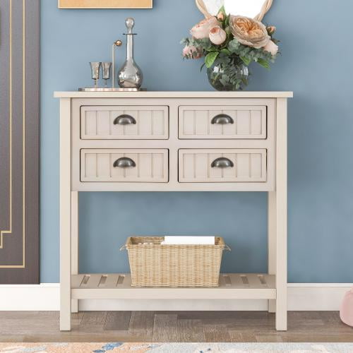 Buffet Sideboard Console Table with Bottom Shelf, Wooden Console Table ...