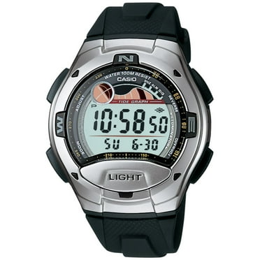 Casio Men's Black Resin Strap Digital Sport Watch, Silver Accents W213 ...