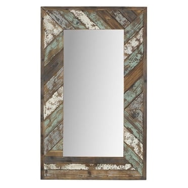 Brogan Distressed Wood Slat Wall Mirror Multi-Colored 43" x 26" by ...