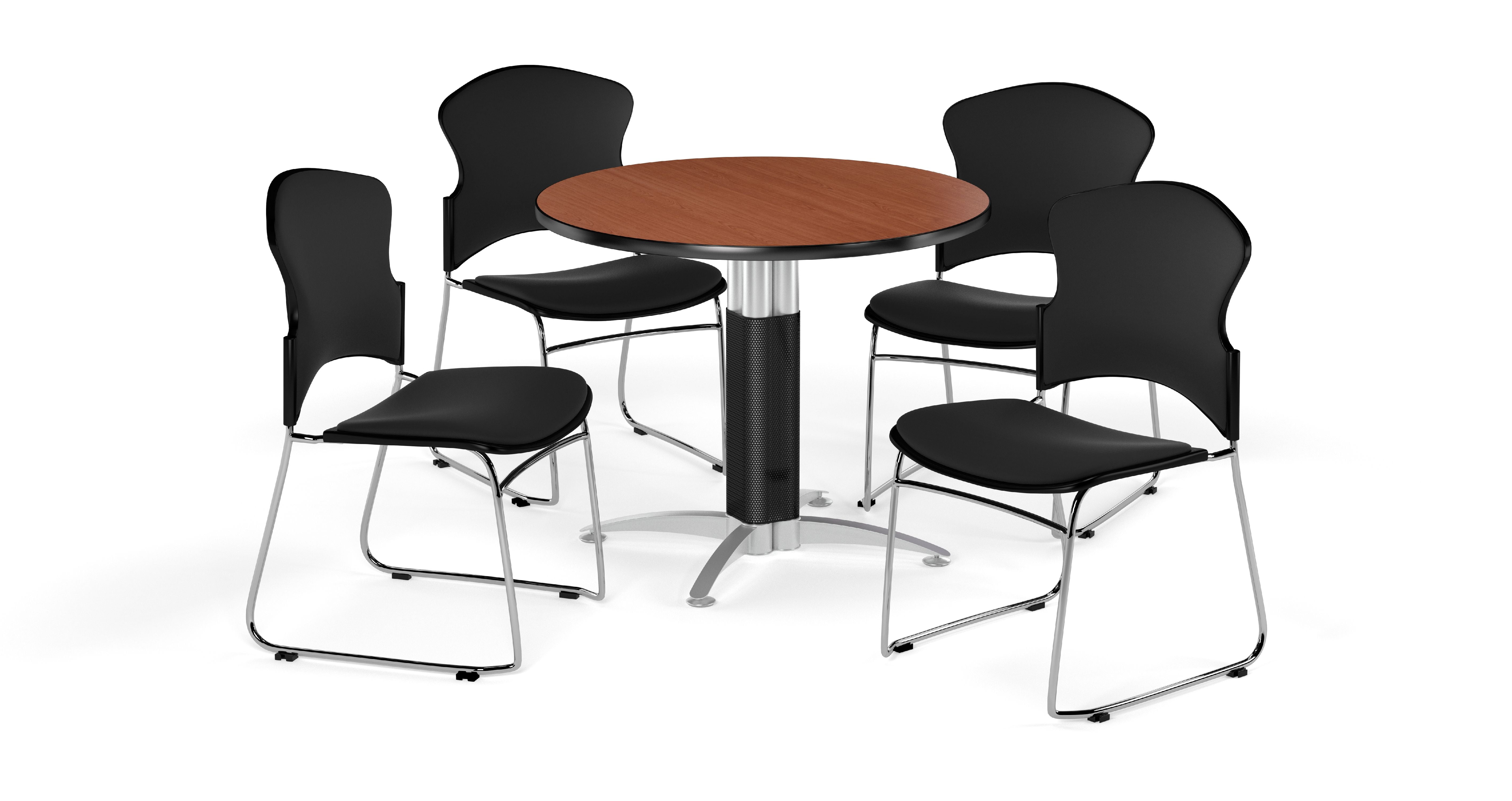 OFM Multi-Use Break Room Package, 36" Round Table with Fabric Stack ...