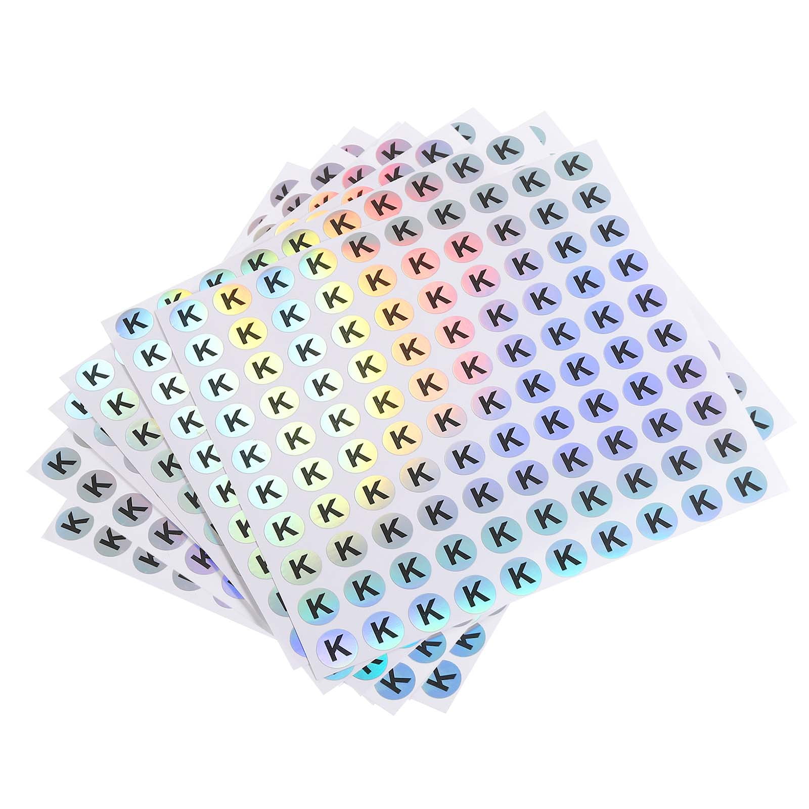 Laser Capital Letter Stickers, Alphabet K Round Self-Adhesive ...