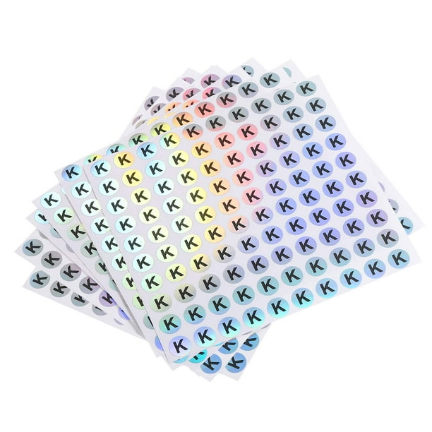 Laser Capital Letter Stickers, Alphabet K Round Self-Adhesive ...