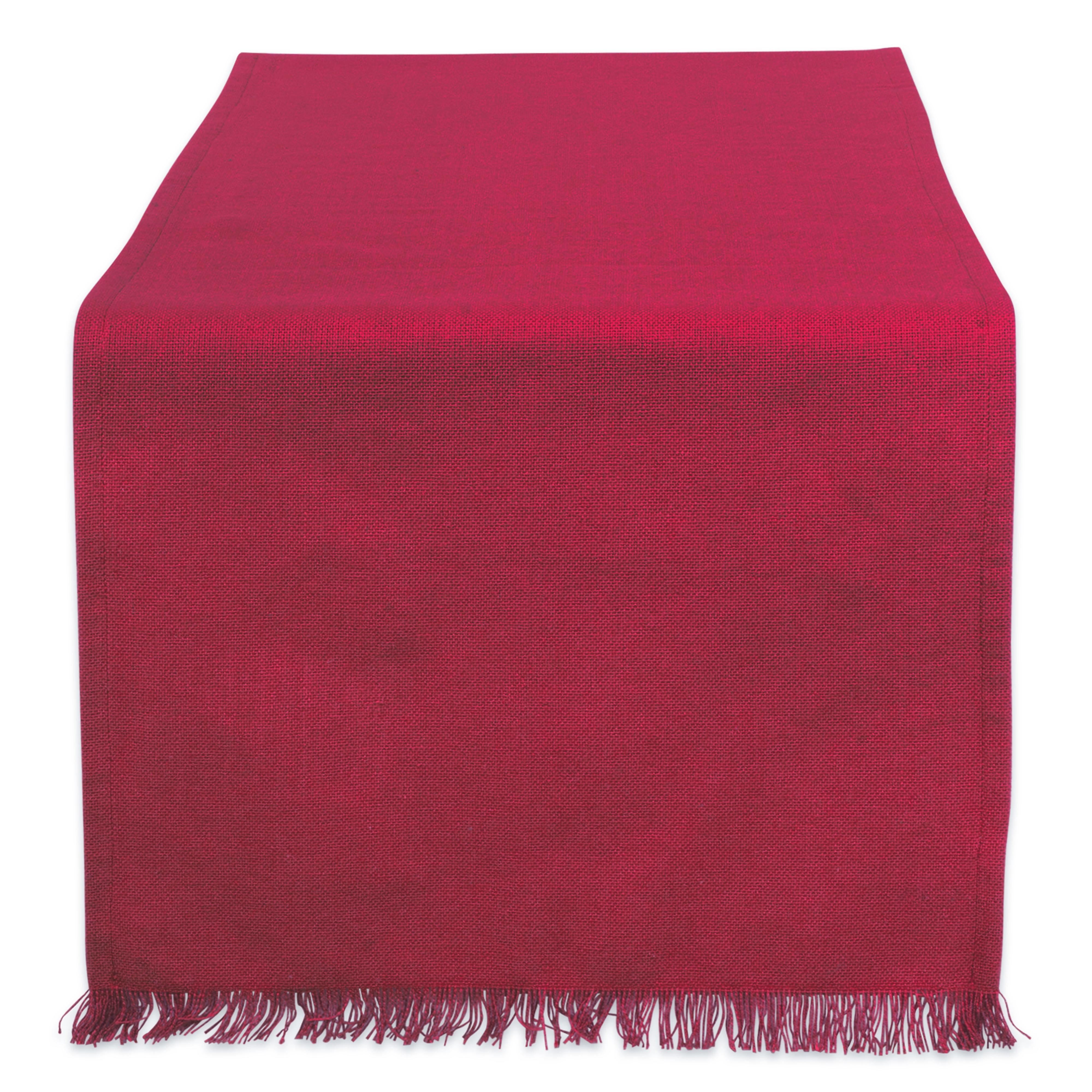 Design Imports Fringed Solid Table Runner, 72"x14", 100% Cotton ...
