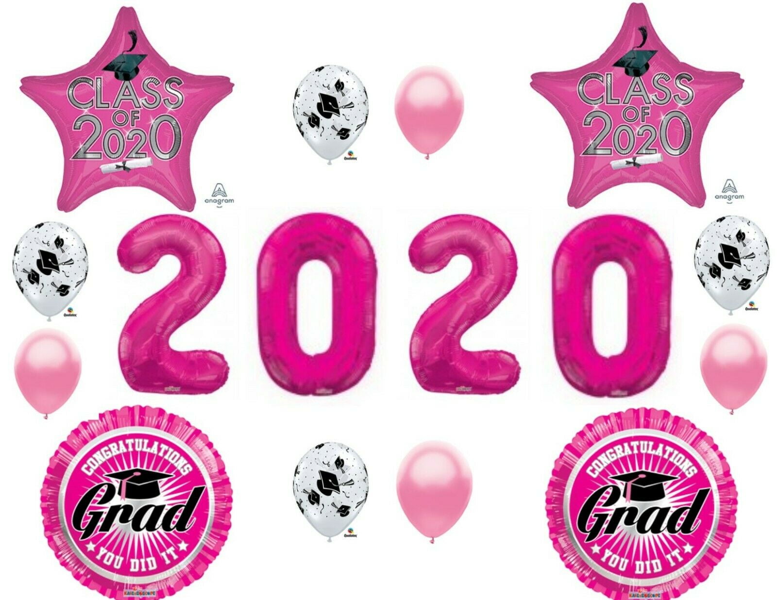 Graduation Class of 2020 PINK Party Balloons Decoration Supplies ...