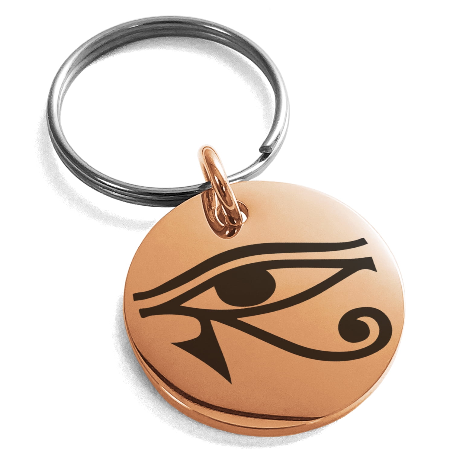 Stainless Steel Egyptian Eye of Horus Engraved Small Medallion Circle ...