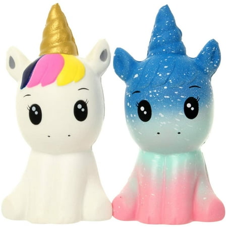 SINMI Lot de 2 Squishies Galaxy Kawaii Galaxy Licorne et Corne d'Or ...