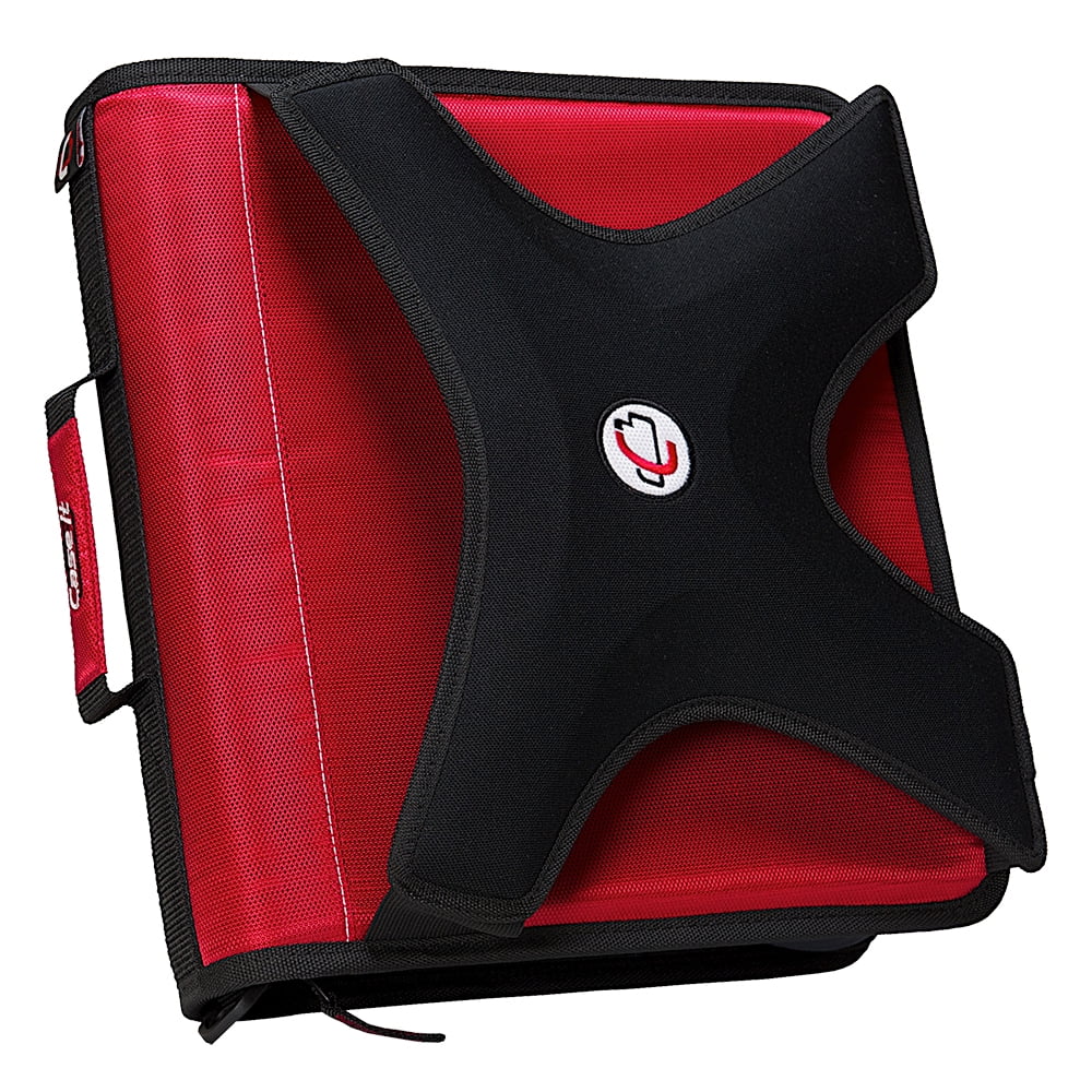 Case It Zipper Binder with Exterior Book Holder, 2 inch,Red, X-351-FF ...
